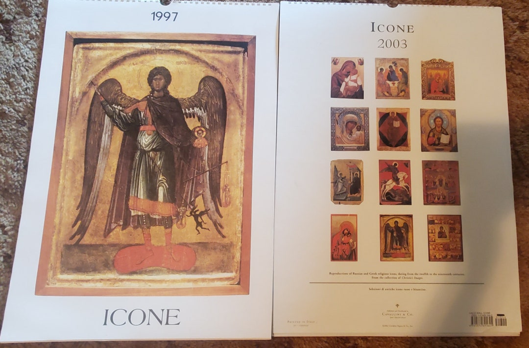 Set of 2 Cavallini & Co. Poster Calendars 1997 and 2003 Russian and ...
