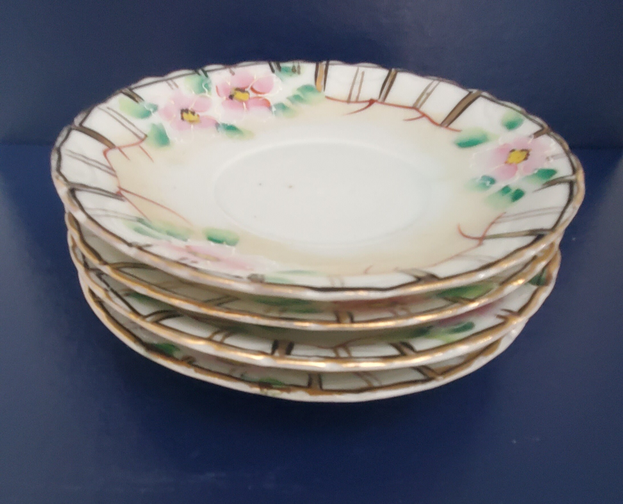 Antique Chocolate Tea Set Hand Painted in Japan Floral W/ 4 Cups ...