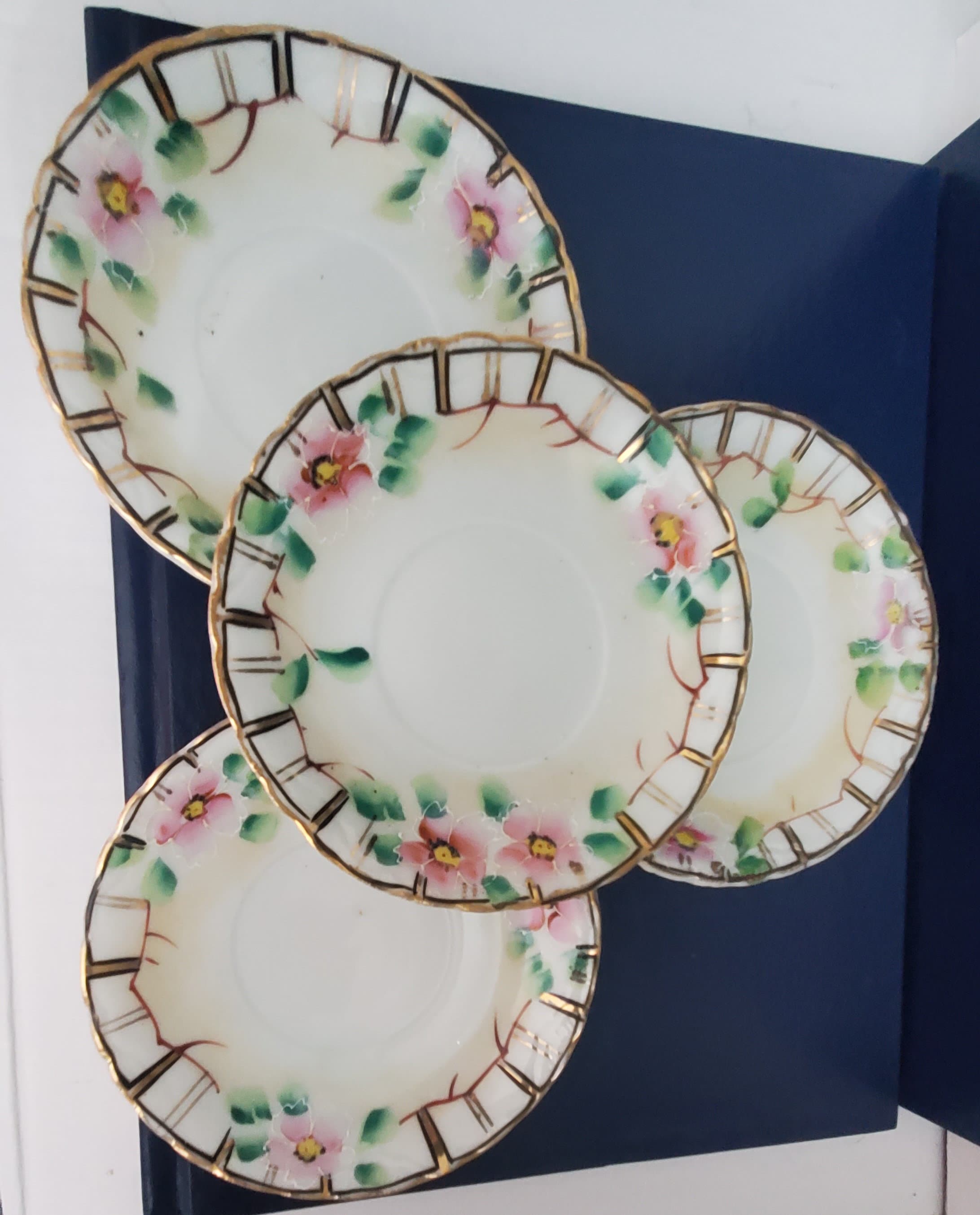 Antique Chocolate Tea Set Hand Painted in Japan Floral W/ 4 Cups ...