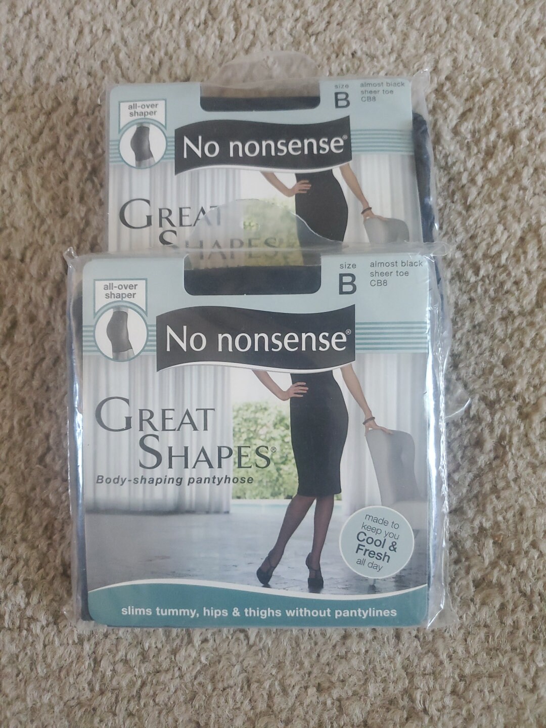2 Pr NEW No Nonsense Great Shapes All-over Shaper Size B Almost Black ...