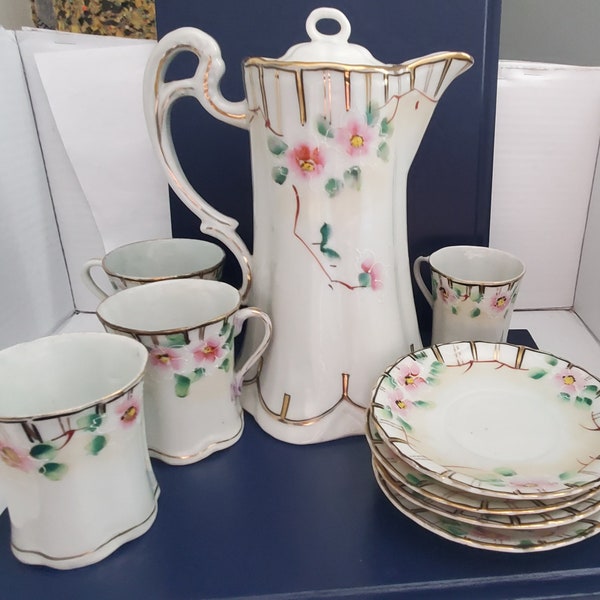 Antique Chocolate Tea Set - Etsy