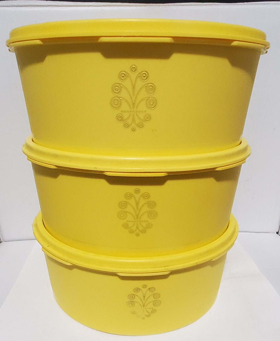 Vintage Tupperware 1204 Servalier Containers With Lids Sunburst Yellow ...