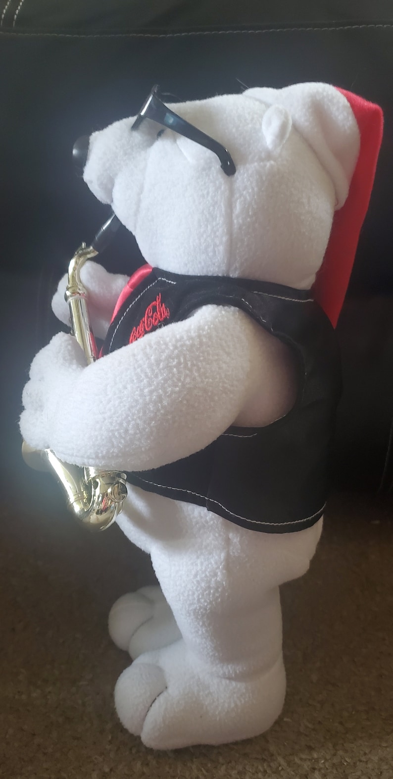 Vtg Coca-cola 16” Jazz Animated Dancing Polar Bear Sax Playing - Works ...
