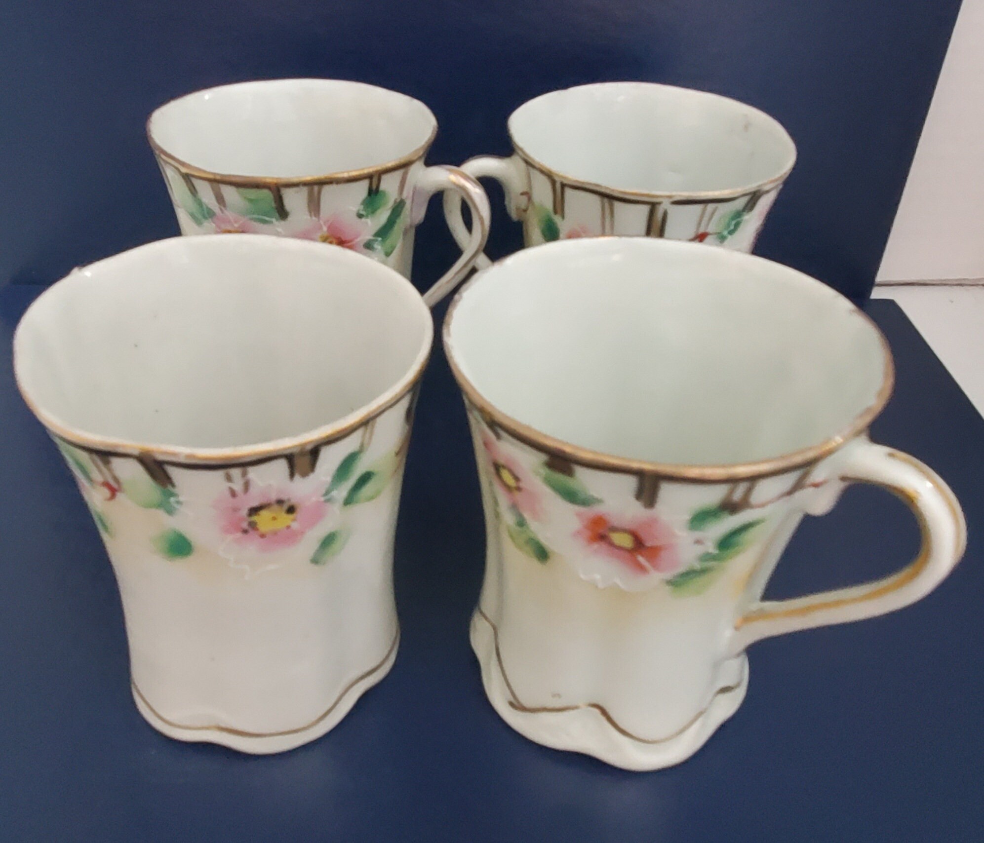 Antique Chocolate Tea Set Hand Painted in Japan Floral W/ 4 Cups ...