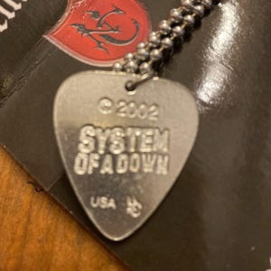 System of A Down Pendant Stainless Chain New/old GUITAR PICK Necklace ...