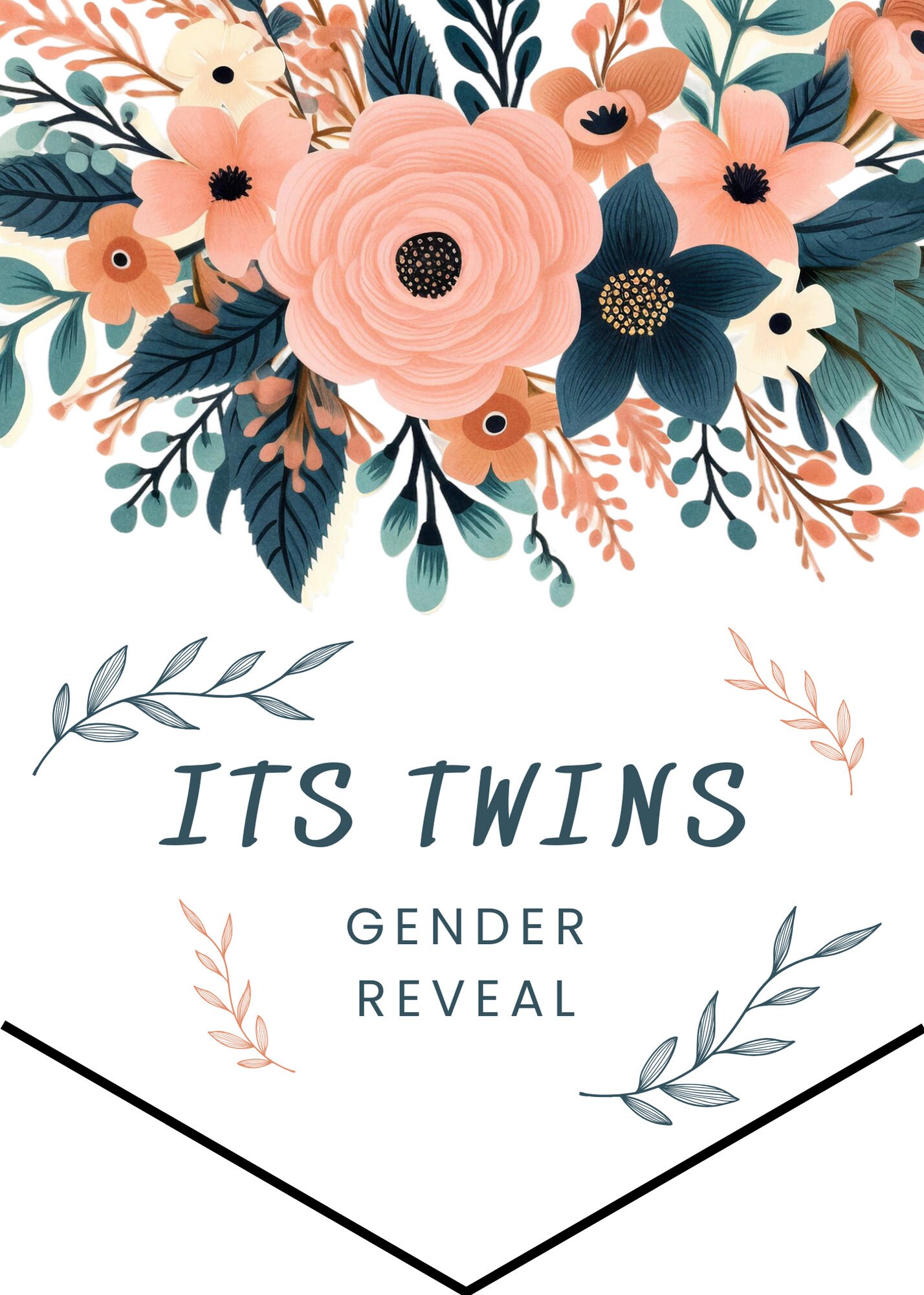 Gender Reveal Decorations Twins Banner Bunting Baby Shower - Etsy