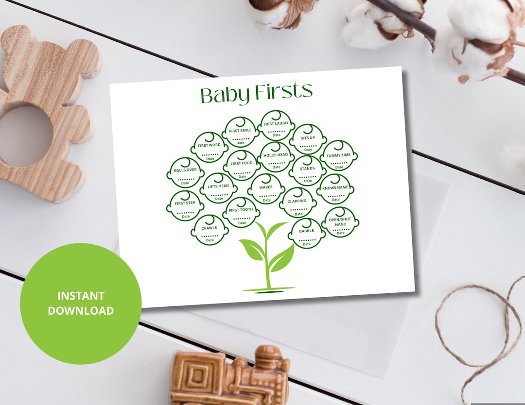 Baby First Achievement Chart Newborn Milestone Tracker New Mom ...