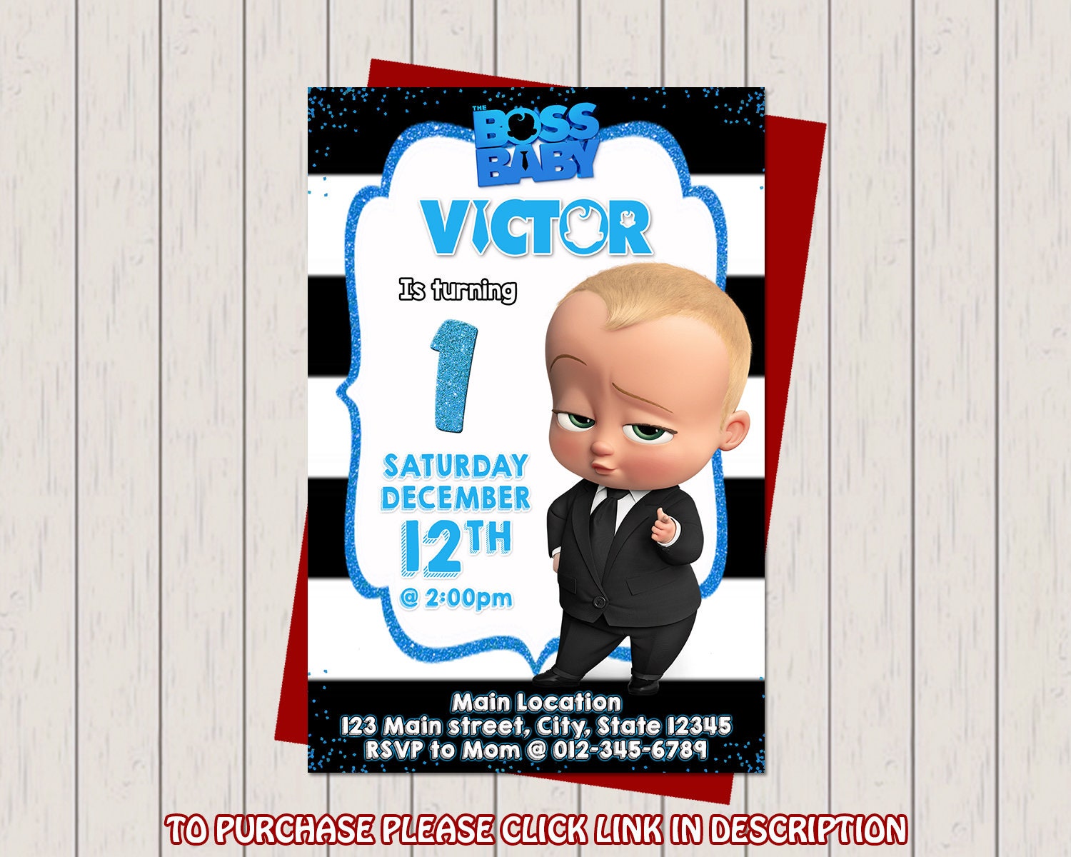 Baby Boss Birthday Invitation Baby Boss Invitation Digital - Etsy