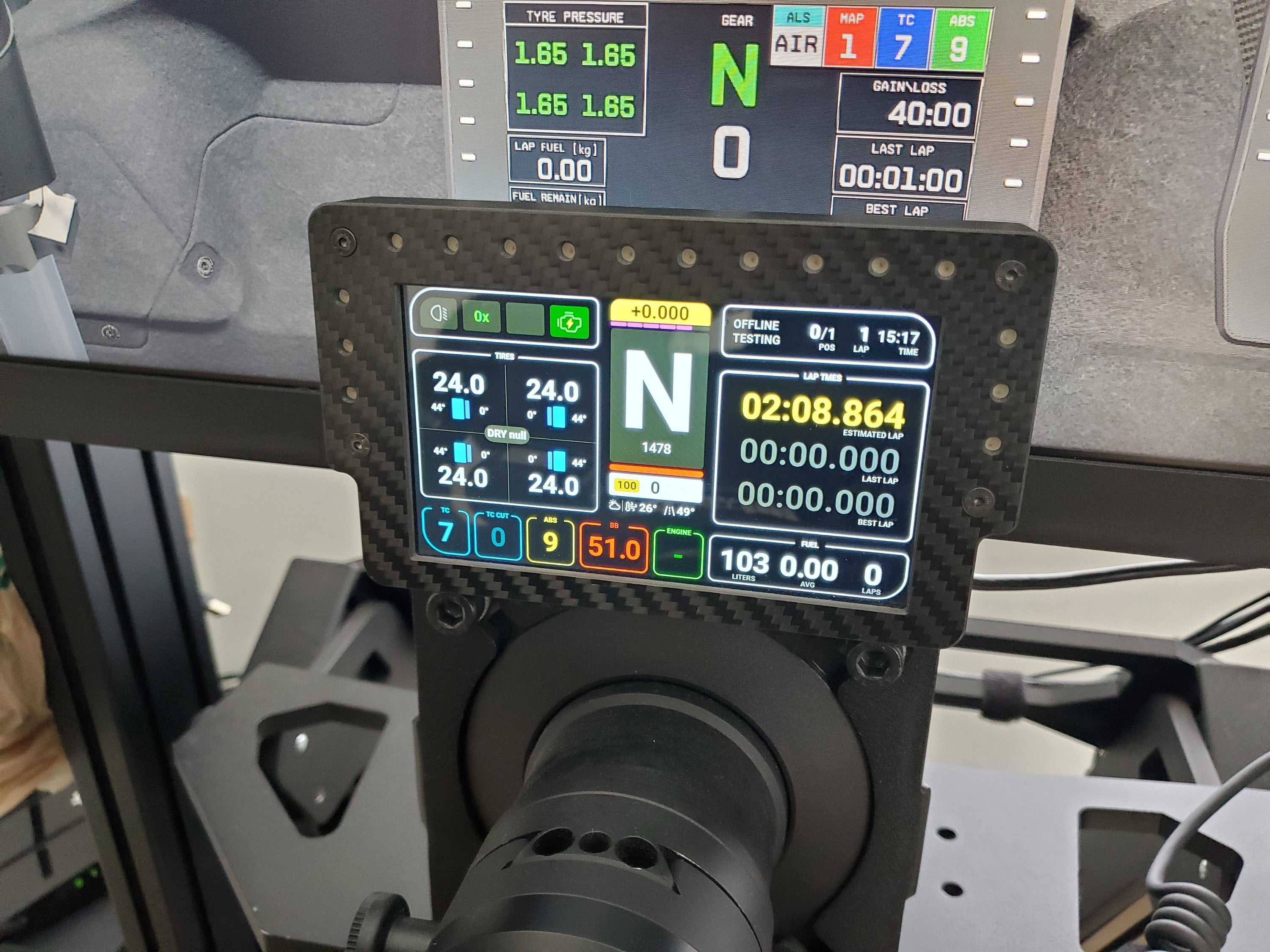 Sim Racing Dashboard Touchscreen Vocore 5 Inches, Carbon Plate ...