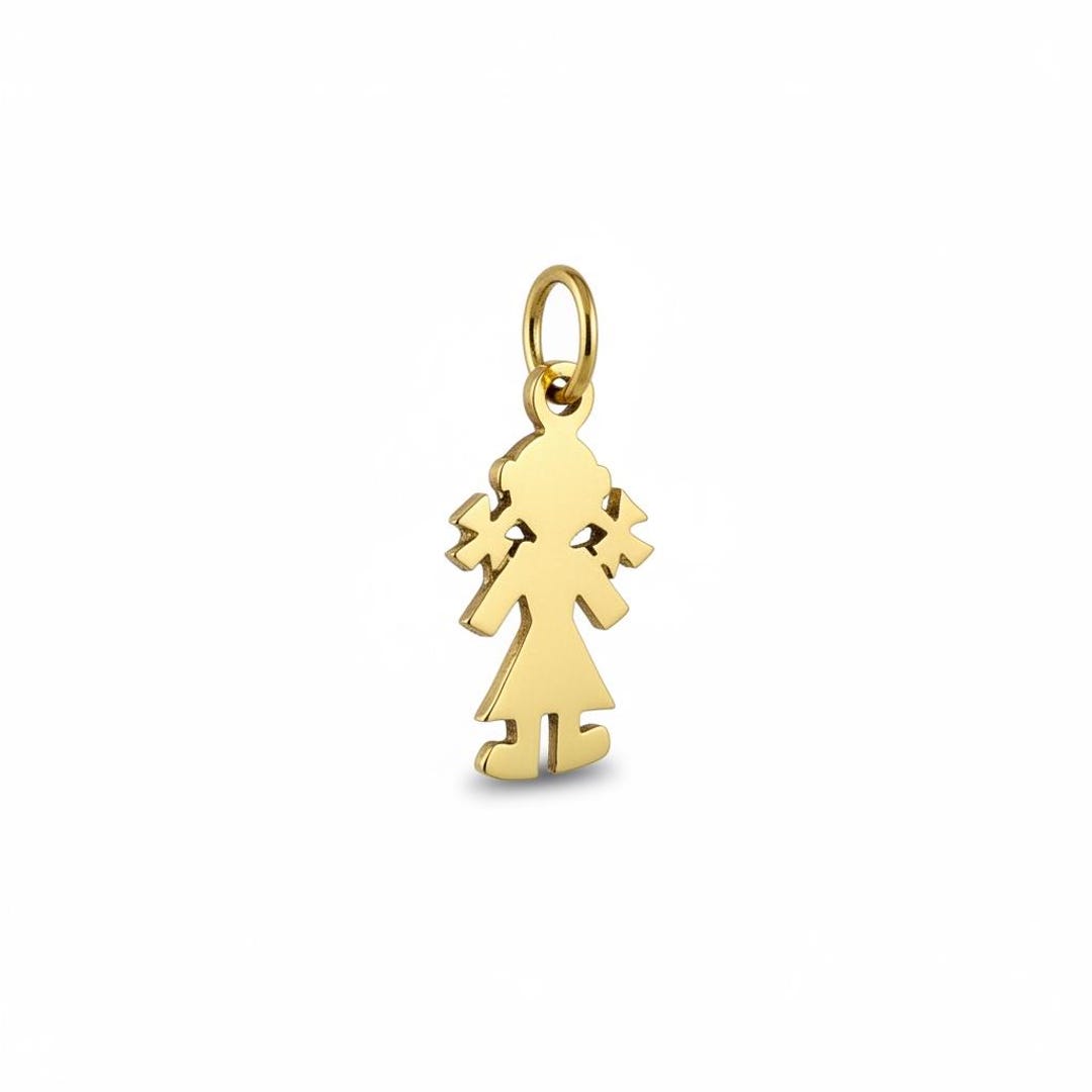 Vintage 14kt Gold Little Girl Charm Pendant, Daughter Charm Necklace ...