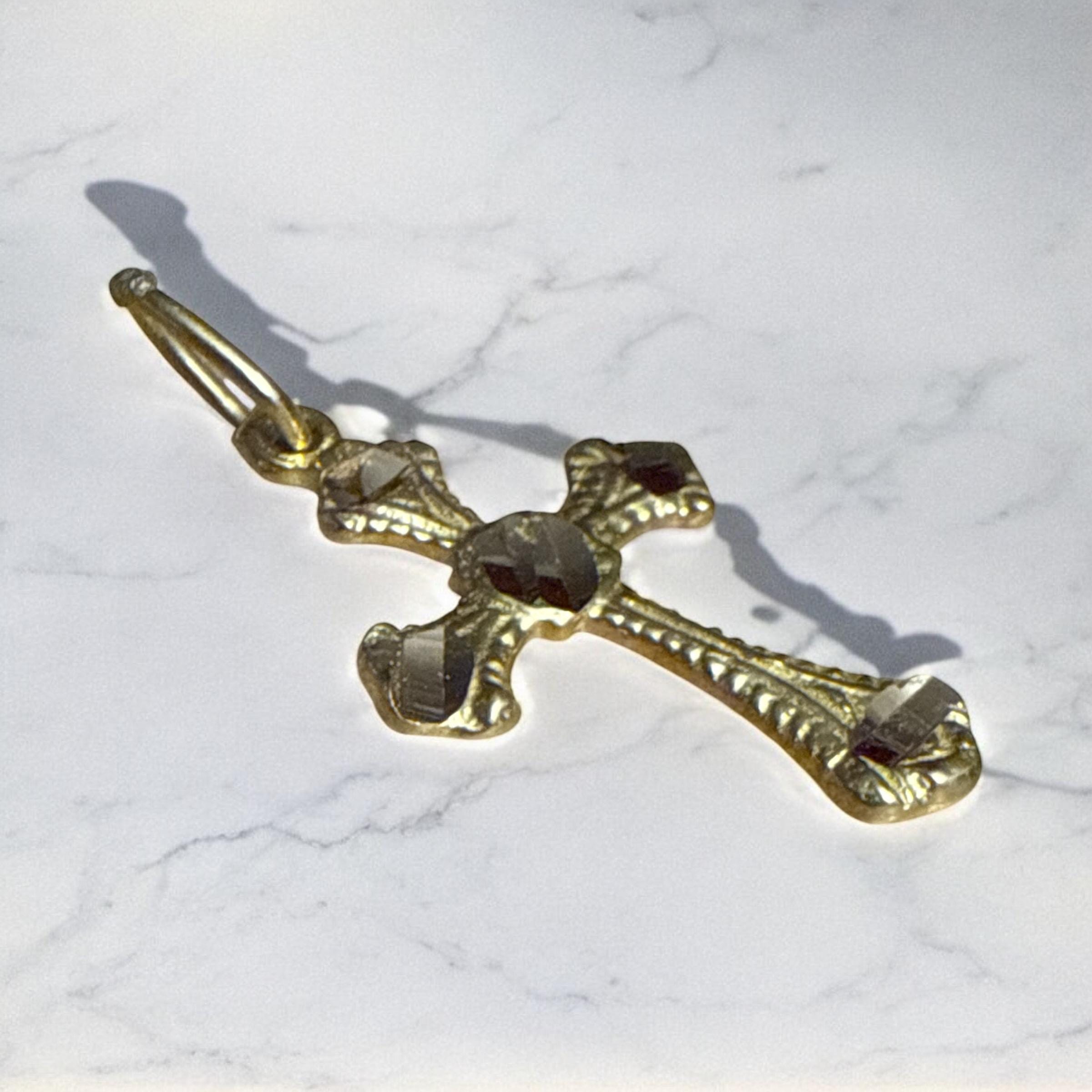 Vintage 21k Gold Cross Pendant: Diamond Cut Middle Eastern Charm - Etsy