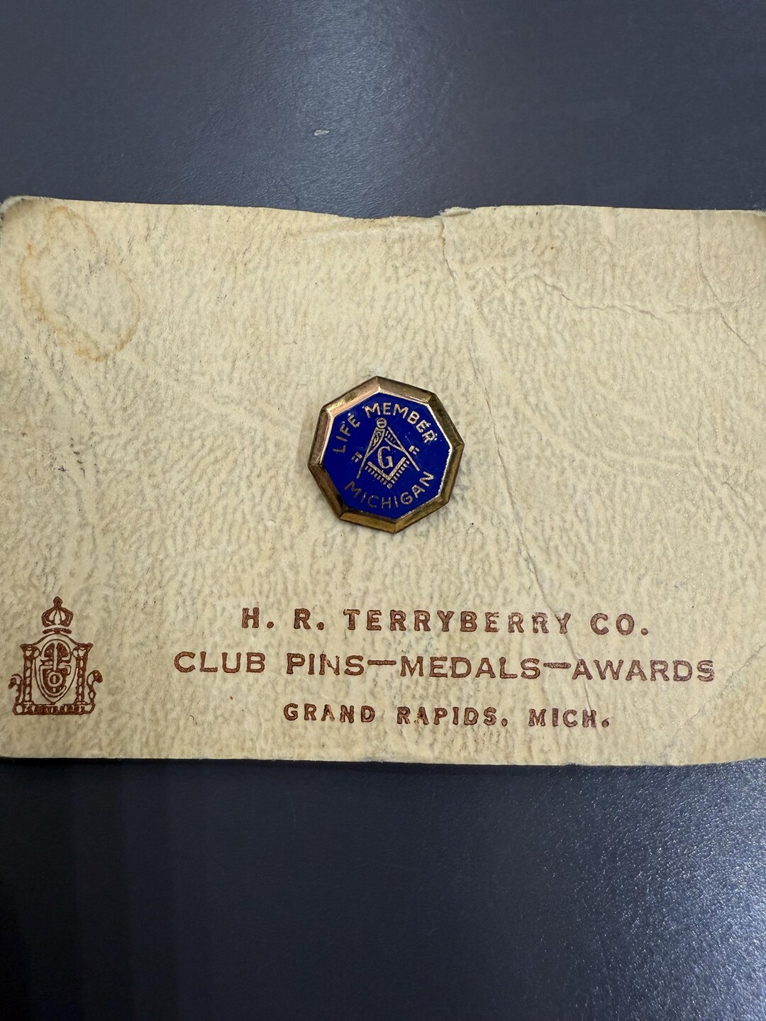 Vintage Masonic Life Member Lapel Pin: Blue Enamel, Michigan H.R ...