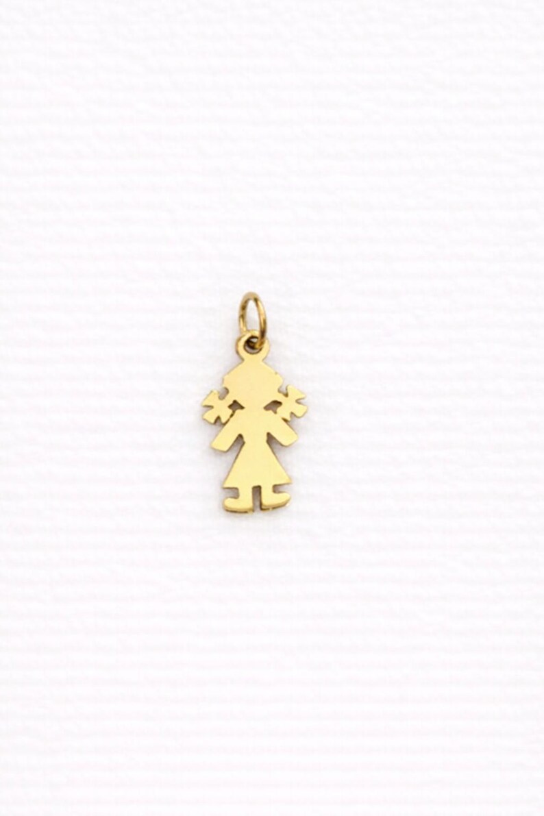 Vintage 14kt Gold Little Girl Charm Pendant, Daughter Charm Necklace ...