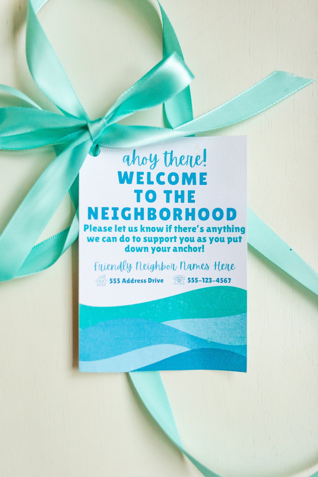 Welcome Neighbor Card, Hello Neighbor, Ahoy, Card, Gift Tag, Welcome ...