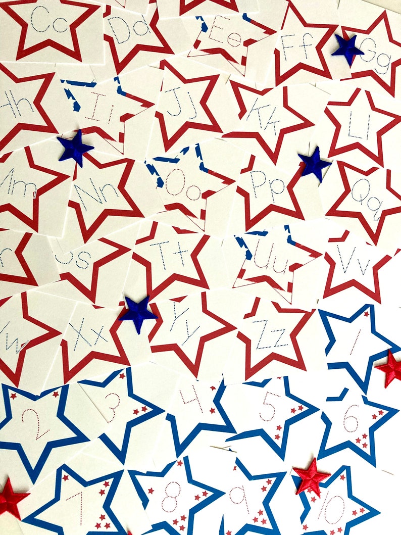 Patriotic Alphabet and Number Garland, 4th of July, Traceable ...