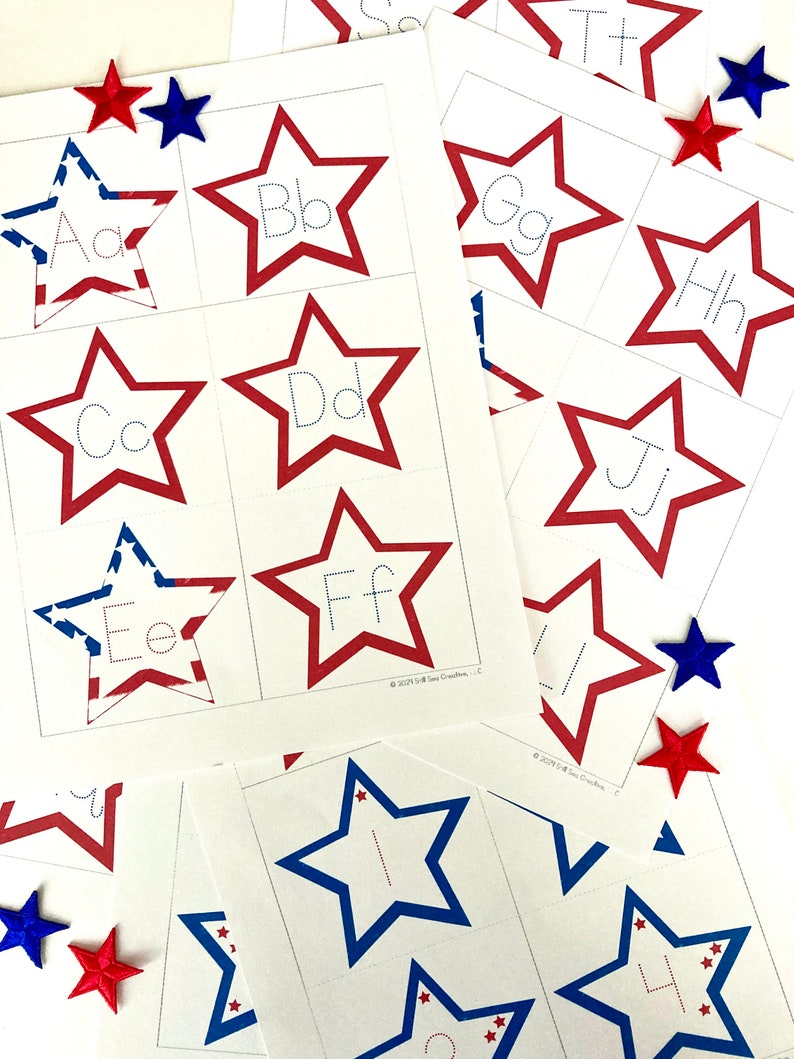 Patriotic Alphabet and Number Garland, 4th of July, Traceable ...