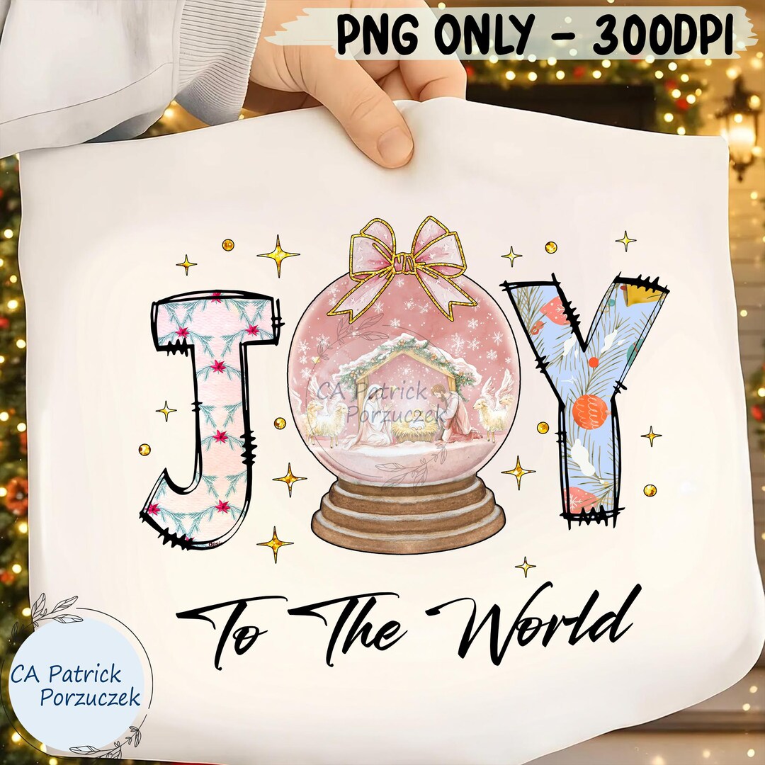 Christian Christmas Joy to the World, Religious Christmas Png, Glitter ...