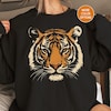 Vintage Tiger Face Sweatshirt, Aesthetic Animal Shirt, Tiger Graphic ...