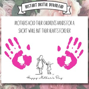 Mother's Day Printable Handprint Art Mom Handprint Craft Mothers Day ...