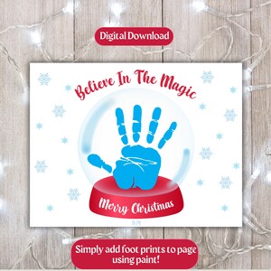 Christmas Handprint Craft Snow Globe Christmas Handprint Art Craft for ...
