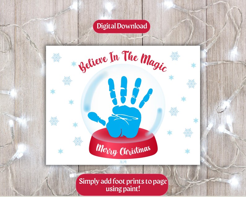 Christmas Handprint Craft Snow Globe Christmas Handprint Art Craft for ...