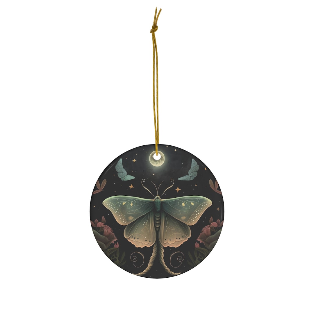 Cottagecore Moth Halloween Ornament, Gothic Lunar Moth Halloween Tree ...