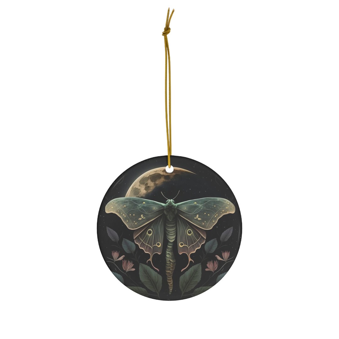 Cottagecore Moth Halloween Ornament, Gothic Lunar Moth Halloween Tree ...