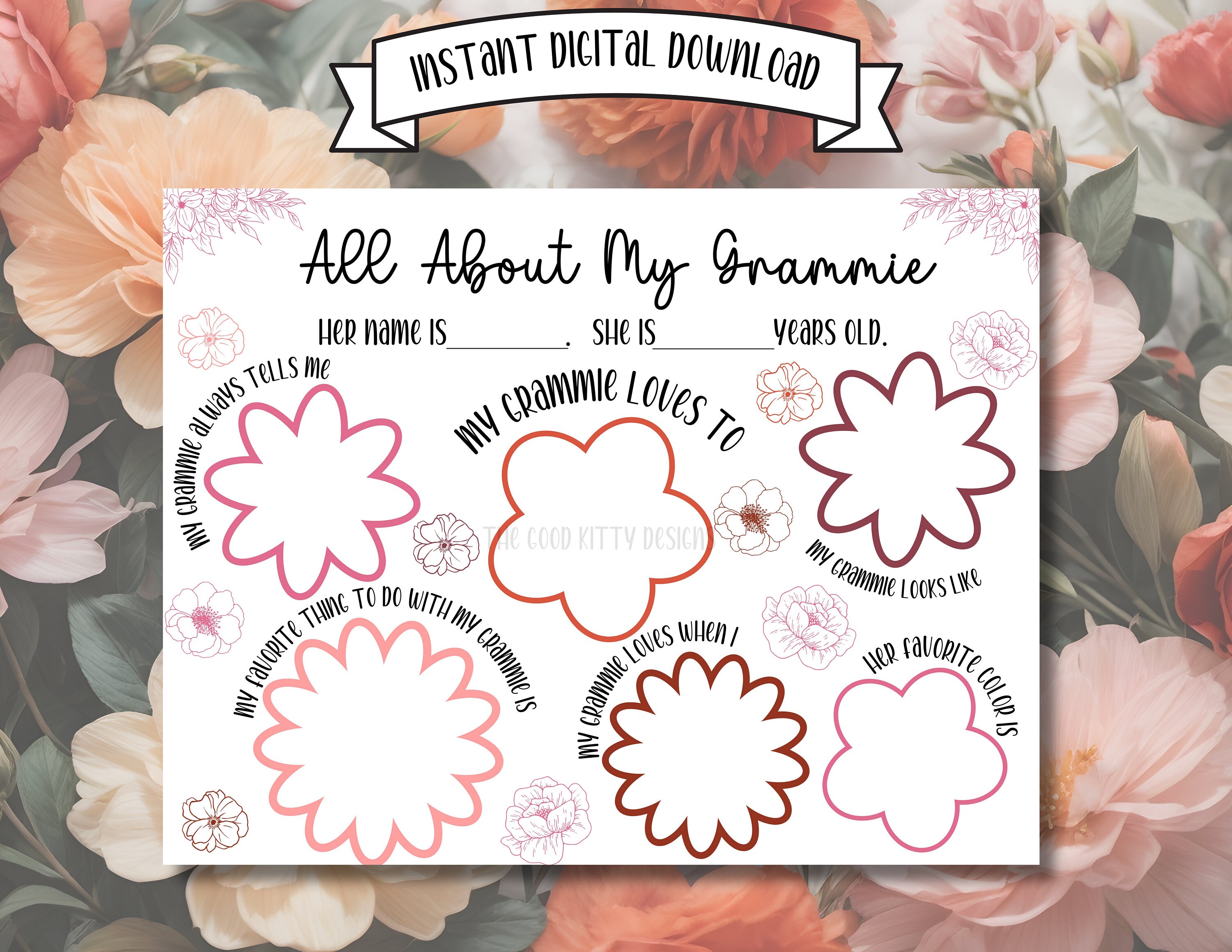 Mother's Day Printable All About My Grandma Craft Mothers Day Activity ...