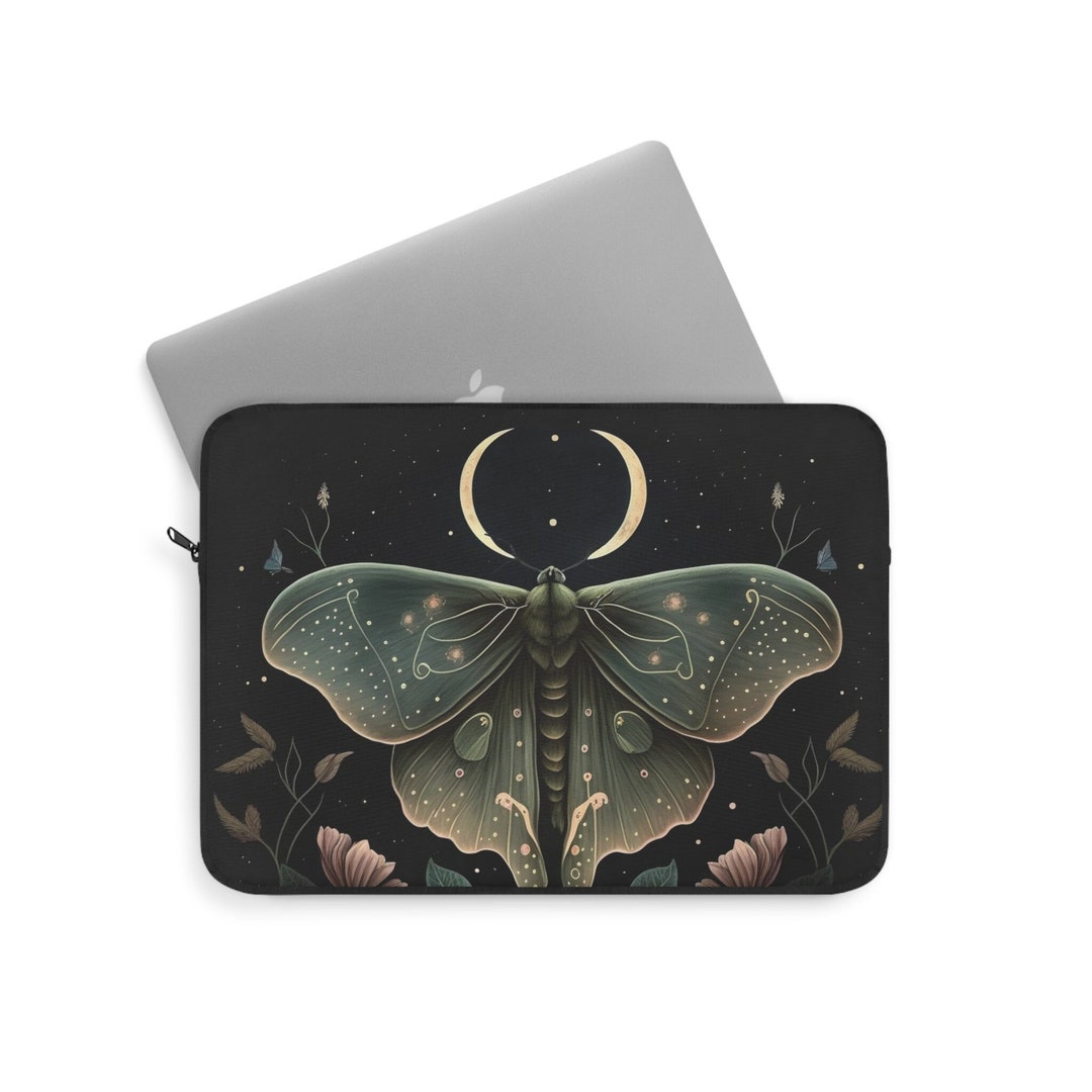 Cottagecore Lunar Moth Laptop Case, Celectial Witchy Laptop Pouch ...