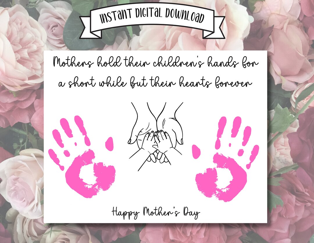 Mother's Day Printable Handprint Art Mom Handprint Craft Mothers Day ...