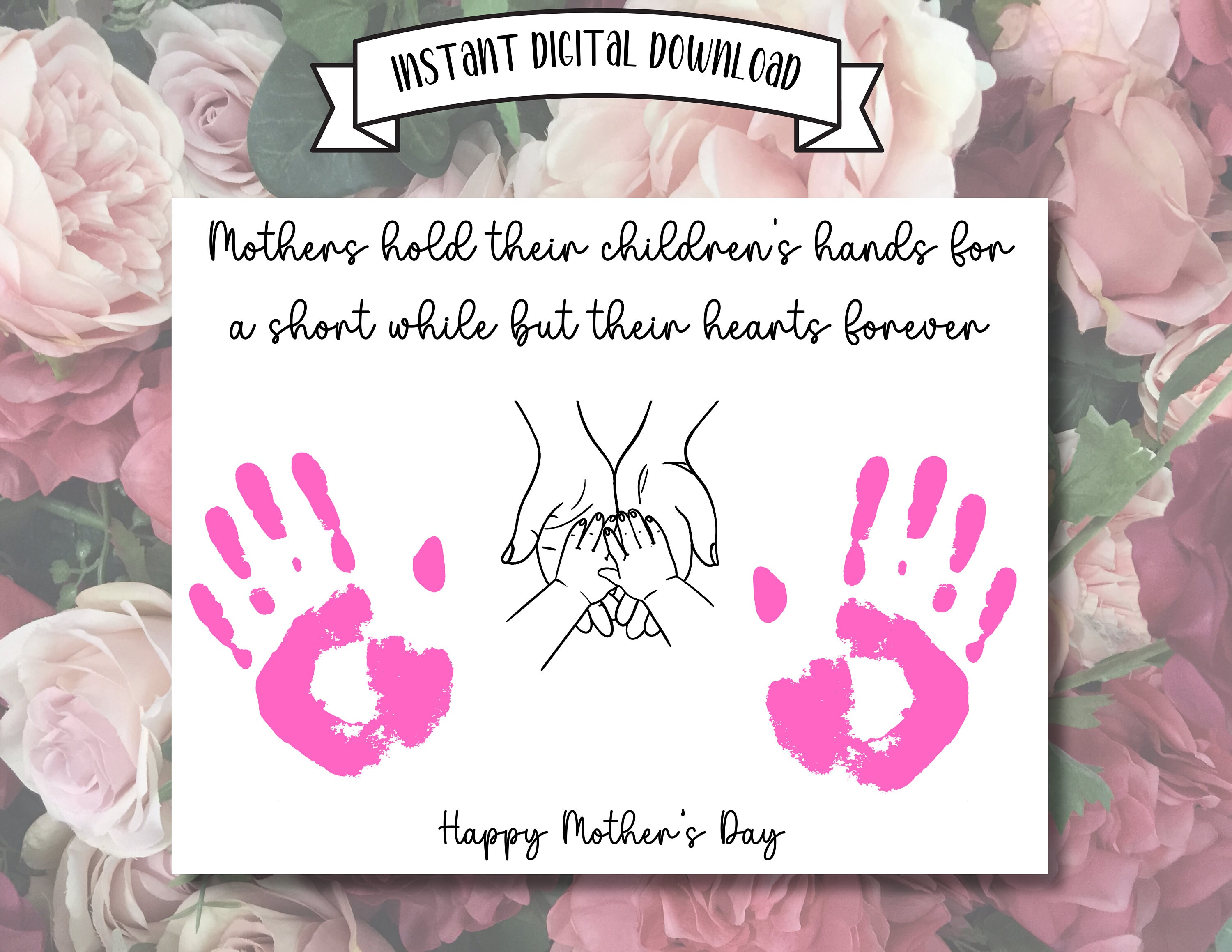 Mother's Day Printable Handprint Art Mom Handprint Craft Mothers Day ...