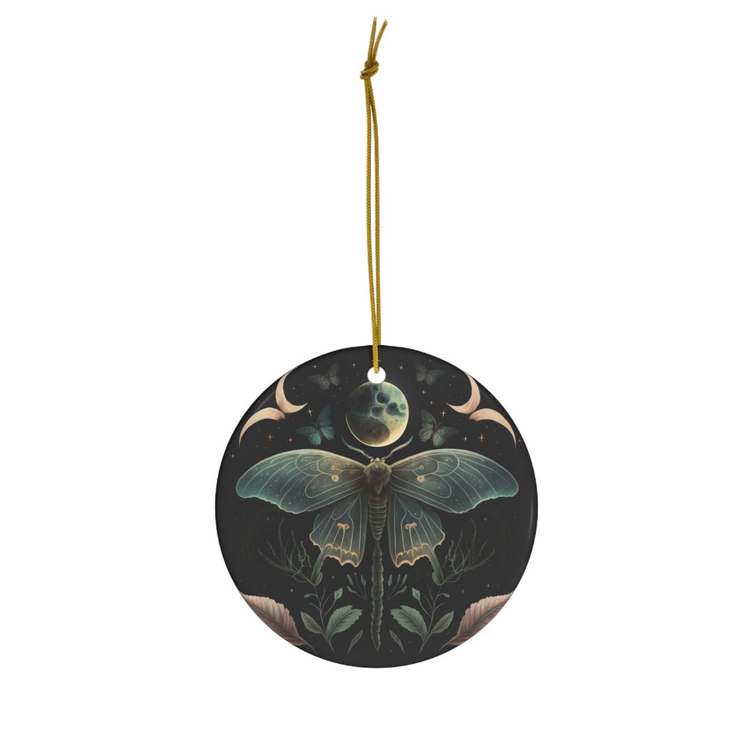 Cottagecore Moth Halloween Ornament, Gothic Lunar Moth Halloween Tree ...