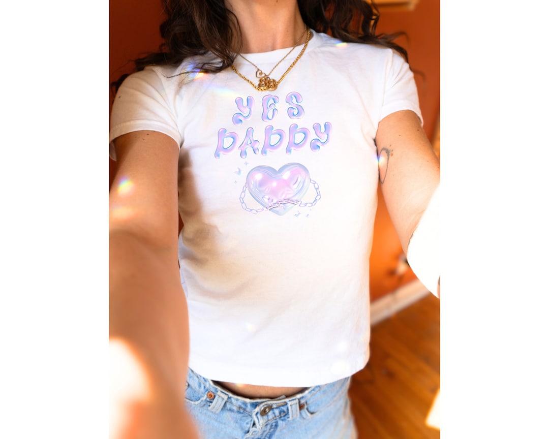 Yes Daddy Crop Top Daddy Crop Top Raunchy Crop Top 2000s Y2k Baby Tee ...