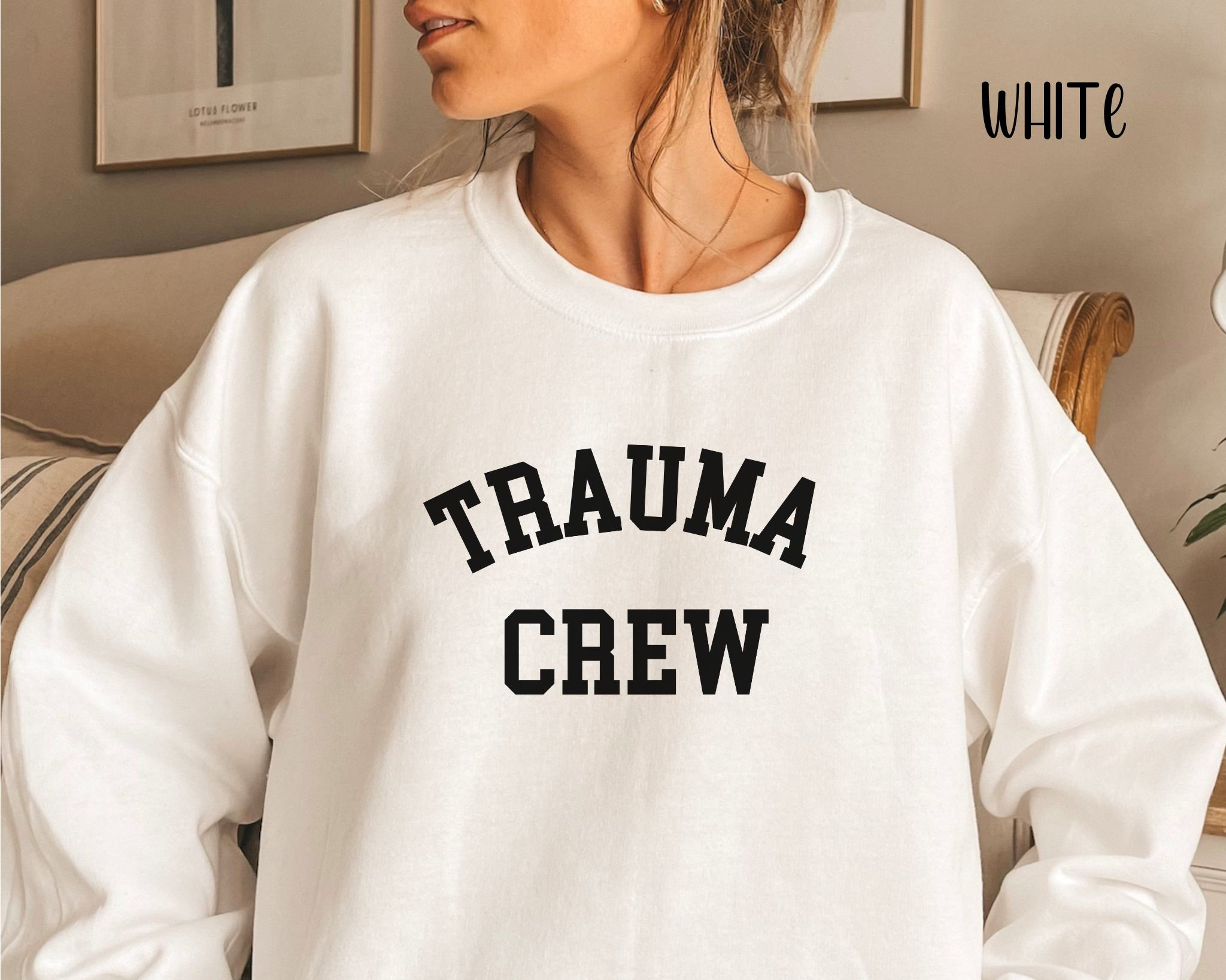 Aesthetic Trauma Crew Sweatshirt, Trauma Team Pullover, Trauma Nurse ...