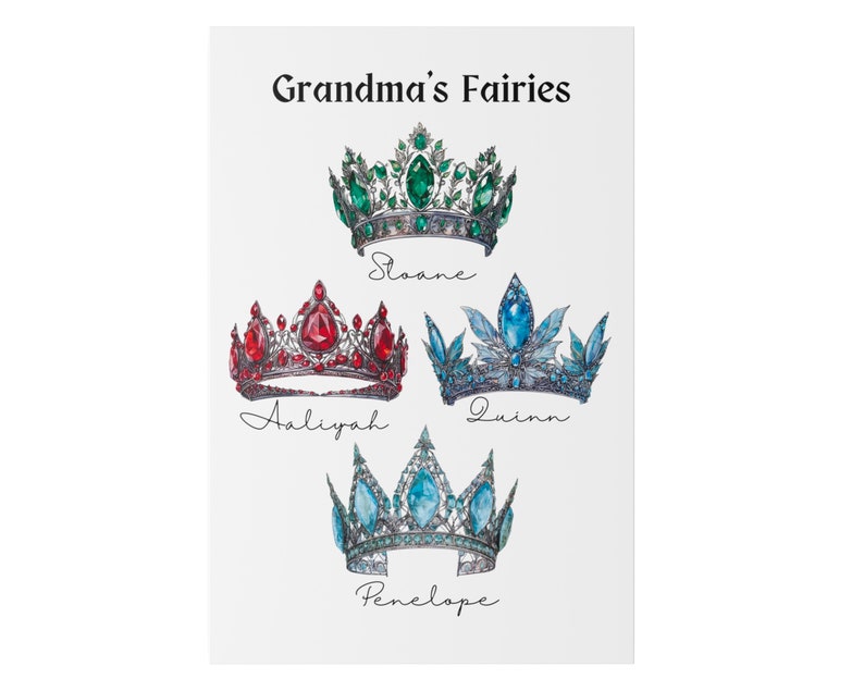 Birth Stone Tiara Digital Download, Birth Month Custom Gift for Grandma ...