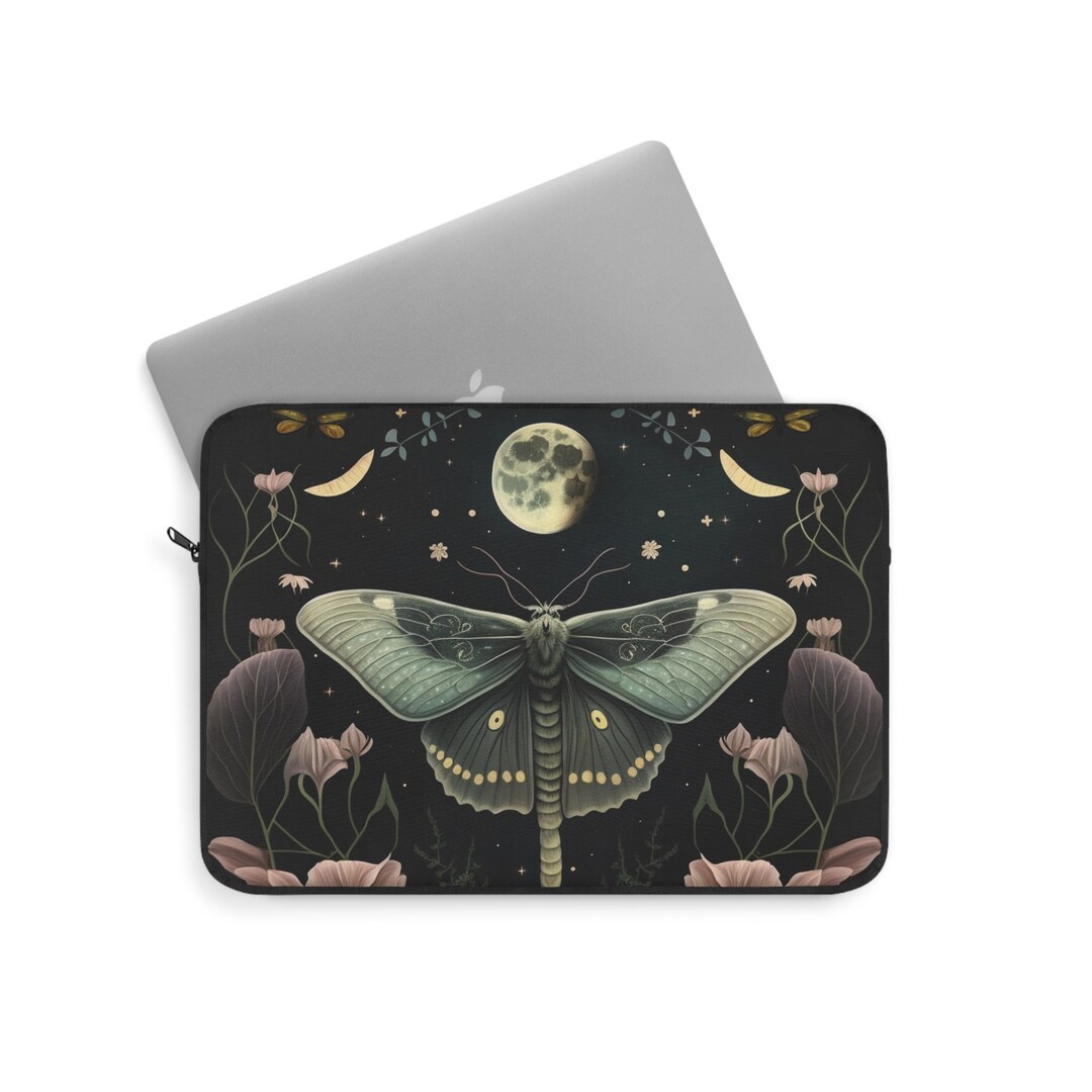 Cottagecore Lunar Moth Laptop Case, Celectial Witchy Laptop Pouch ...