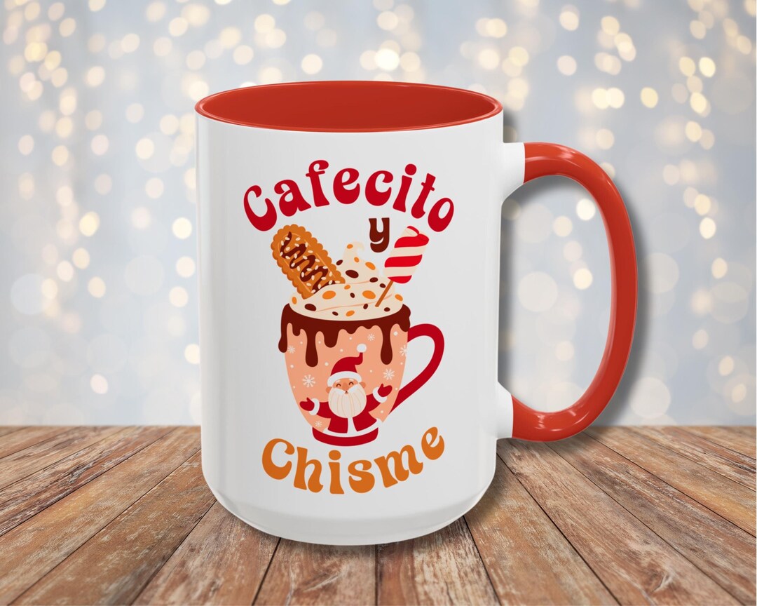 Cafecito Y Chisme Coffee Mug, Colorful Mexican Theme Coffee Cup Feliz ...