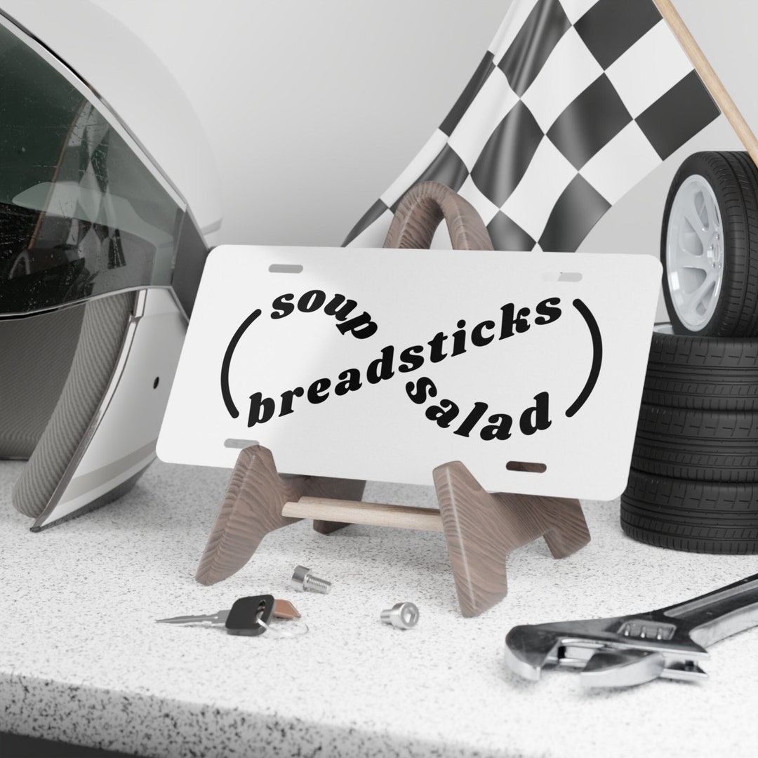 Y2K Soup Salad Breadsticks License Plate, Funny Restaurant Vanity Plate ...