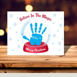 Christmas Handprint Craft Snow Globe Christmas Handprint Art Craft for ...