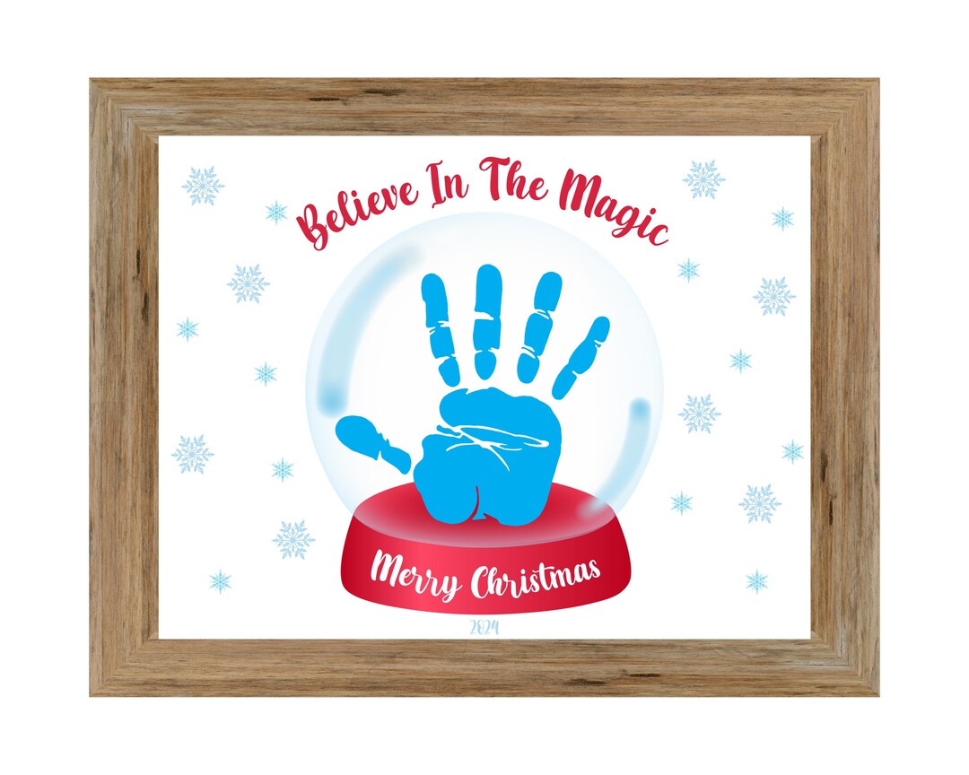 Christmas Handprint Craft Snow Globe Christmas Handprint Art Craft for ...
