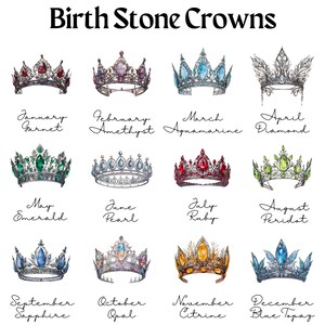 Birth Stone Tiara Digital Download, Birth Month Custom Gift for Grandma ...