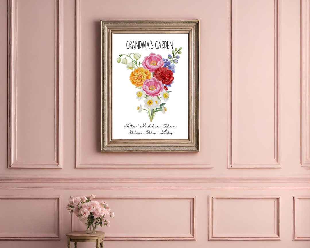 Birth Flower Bouquet Digital Download, Birth Month Custom Flower Bunch ...