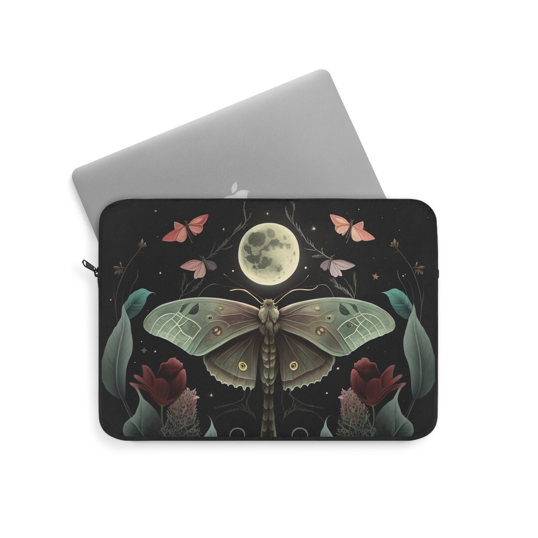 Cottagecore Lunar Moth Laptop Case, Celectial Witchy Laptop Pouch ...
