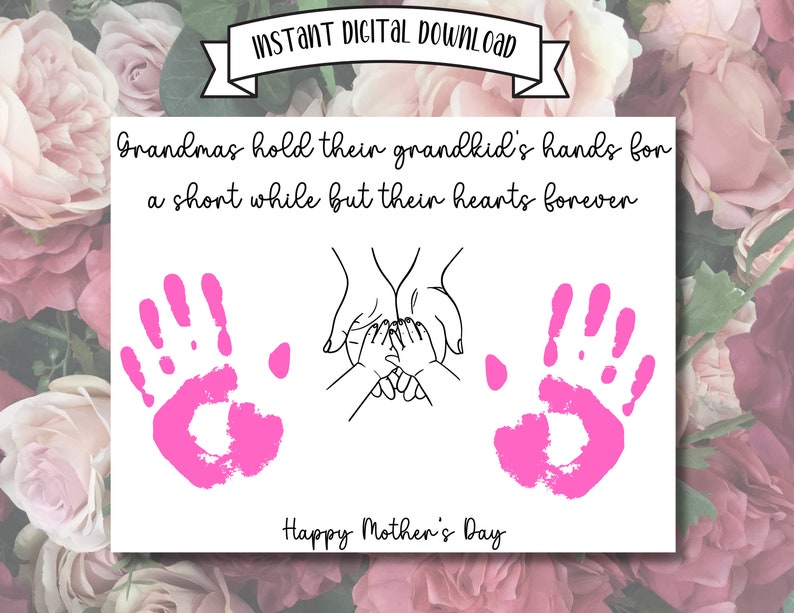Día de la Madre Imprimible Arte de Huellas de Manos Artesanía de ...