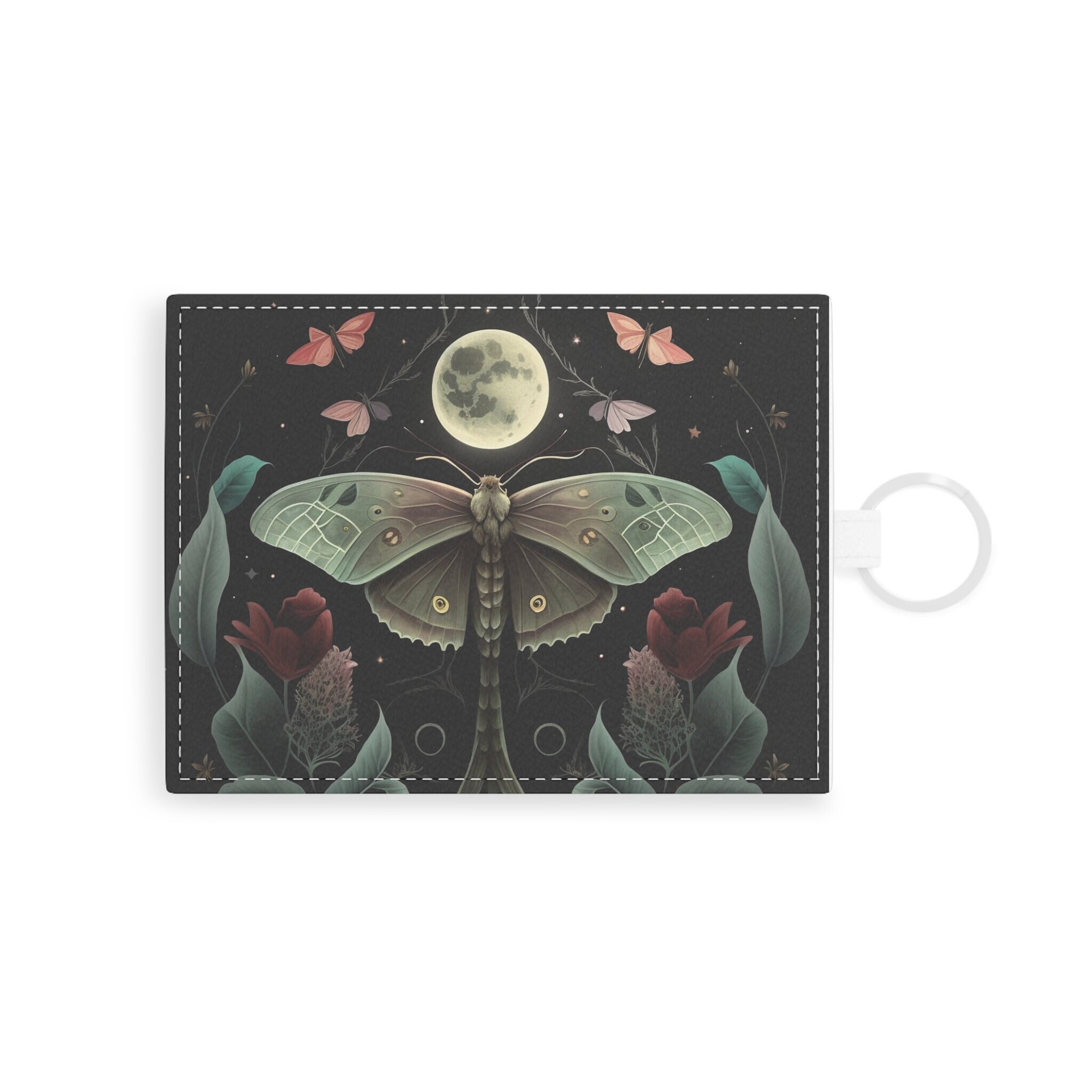 Cottagecore Lunar Moth Card Holder Celectial Witchy Wallet - Etsy