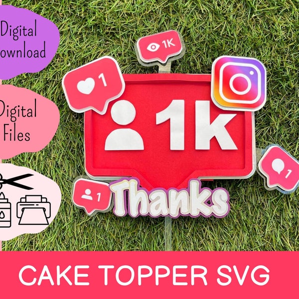 Social Media Cake Topper - Etsy