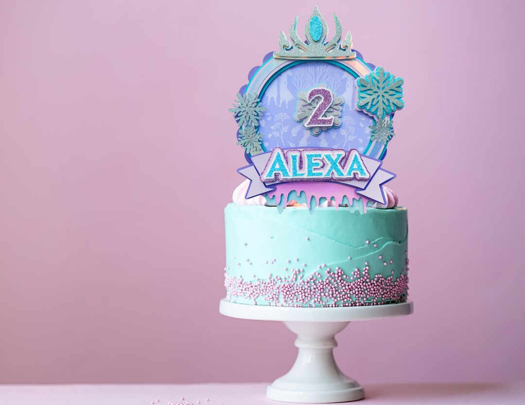 Princess Elsa Cake Topper SVG Snow Queen Birthday Party Decor Elsa SVG ...