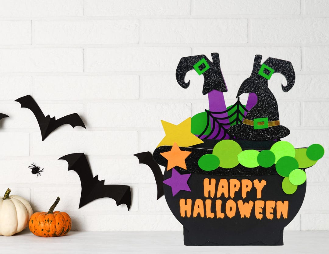 Cut File Witch Cauldron Svg / Witch Candy Box Template / Halloween ...