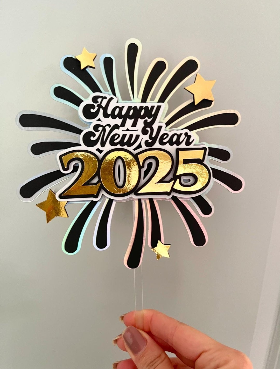 2025 New Year Cake Topper SVG - Add Shimmering Style to Your ...