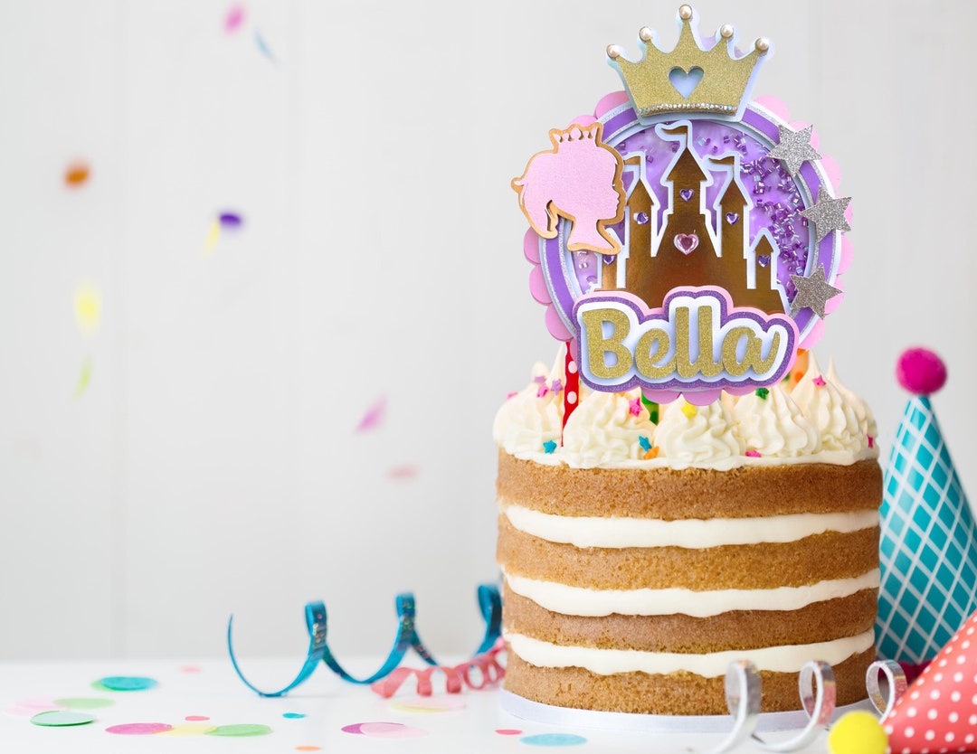 Princess Topper Svg / Pink Doll Cake Topper / Princess Doll Birthday ...